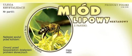 Etykiety - Miód lipowy - kółko małe Allehobby - Akcesoria winiarskie ...